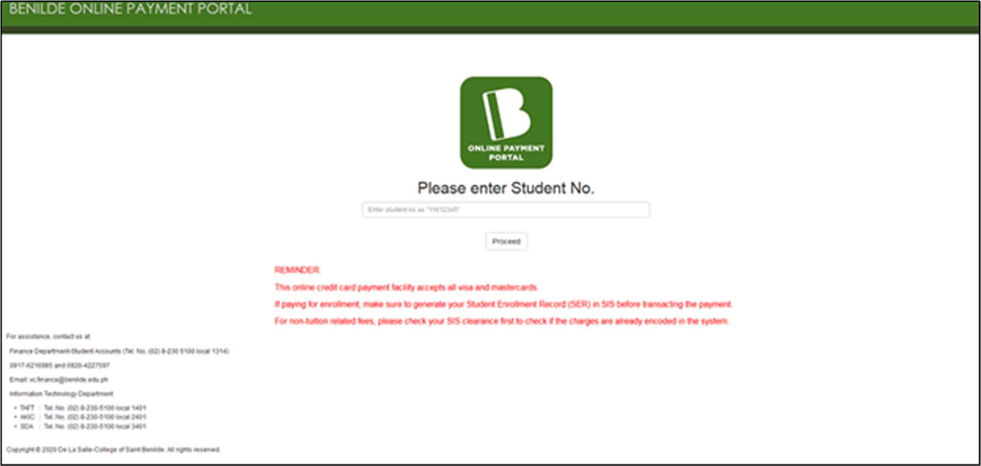 Payment Option – De La Salle – College of Saint Benilde